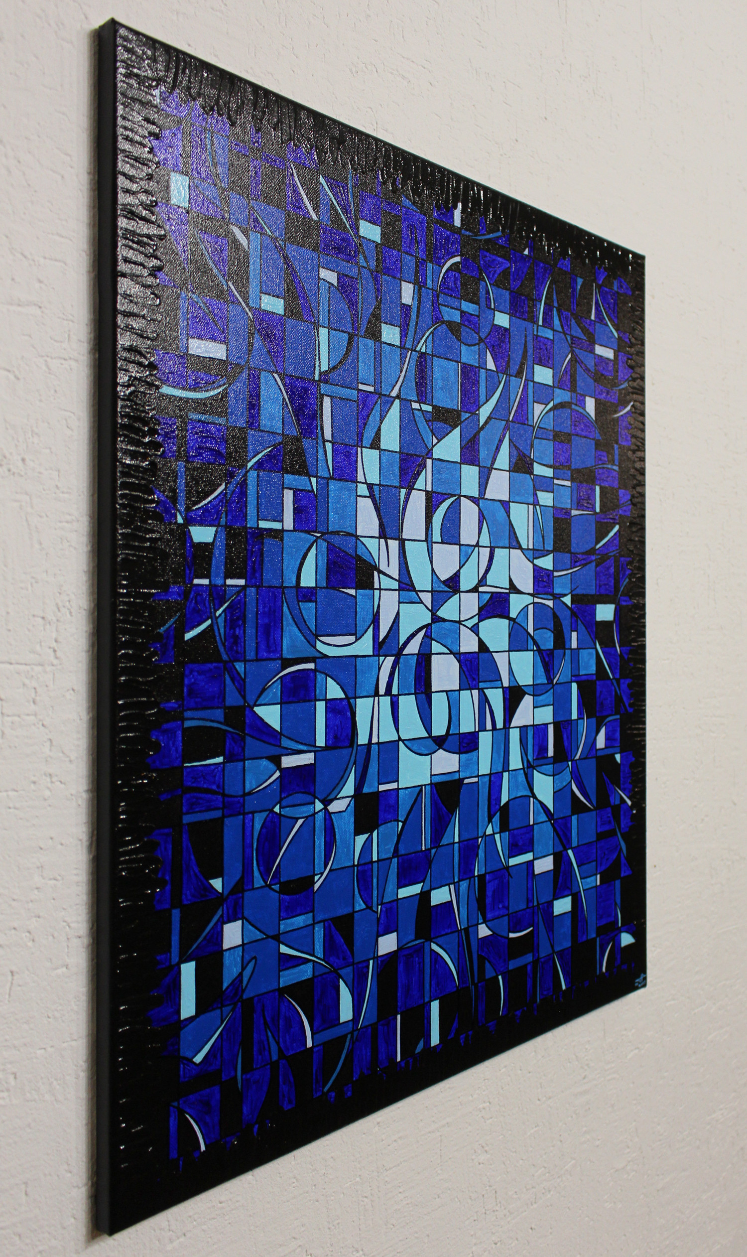 Contemporary art - Acrylic - Fragmentation bleue envoûtante - Jonathan ...