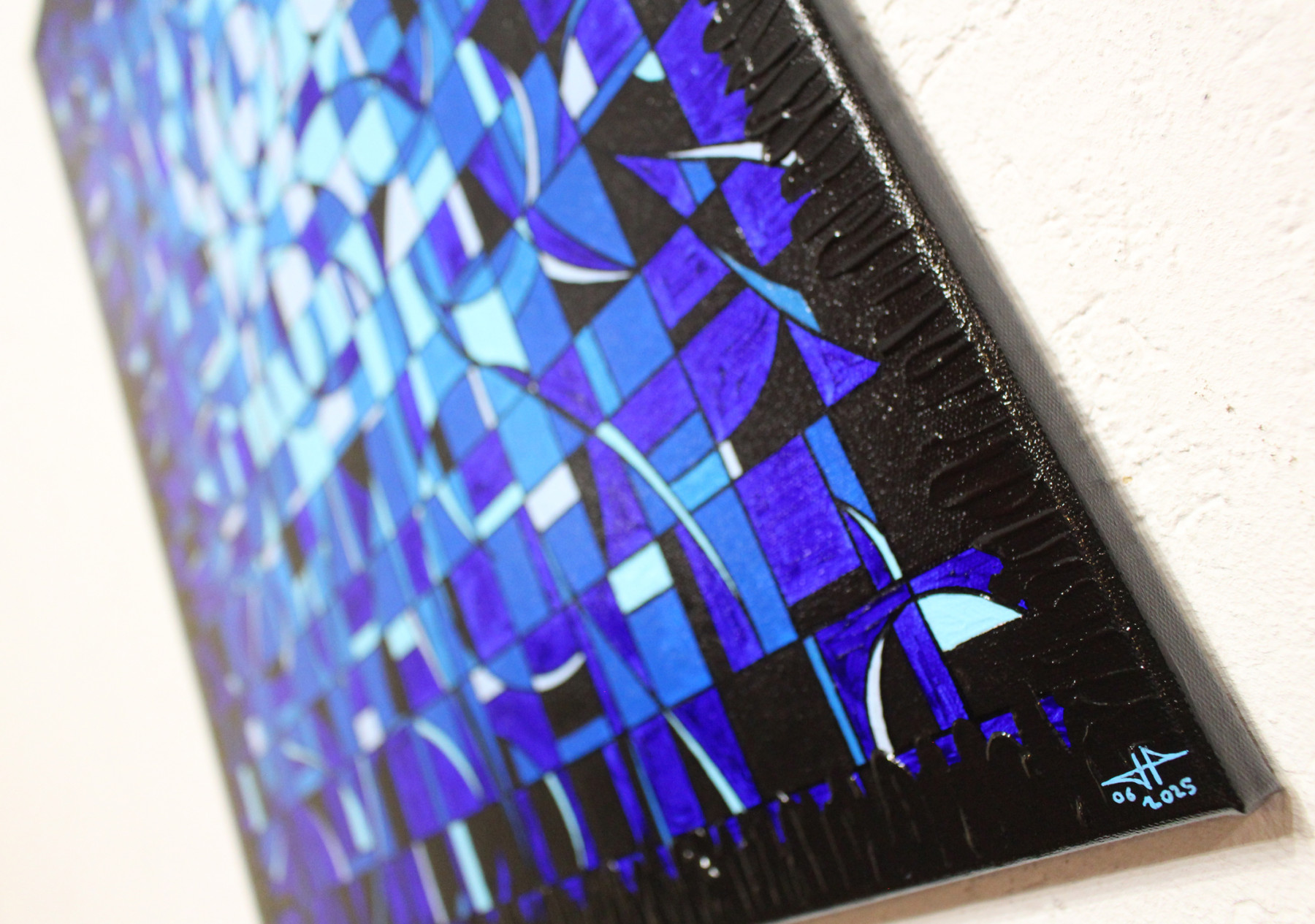 Contemporary art - Acrylic - Fragmentation bleue envoûtante - Jonathan ...