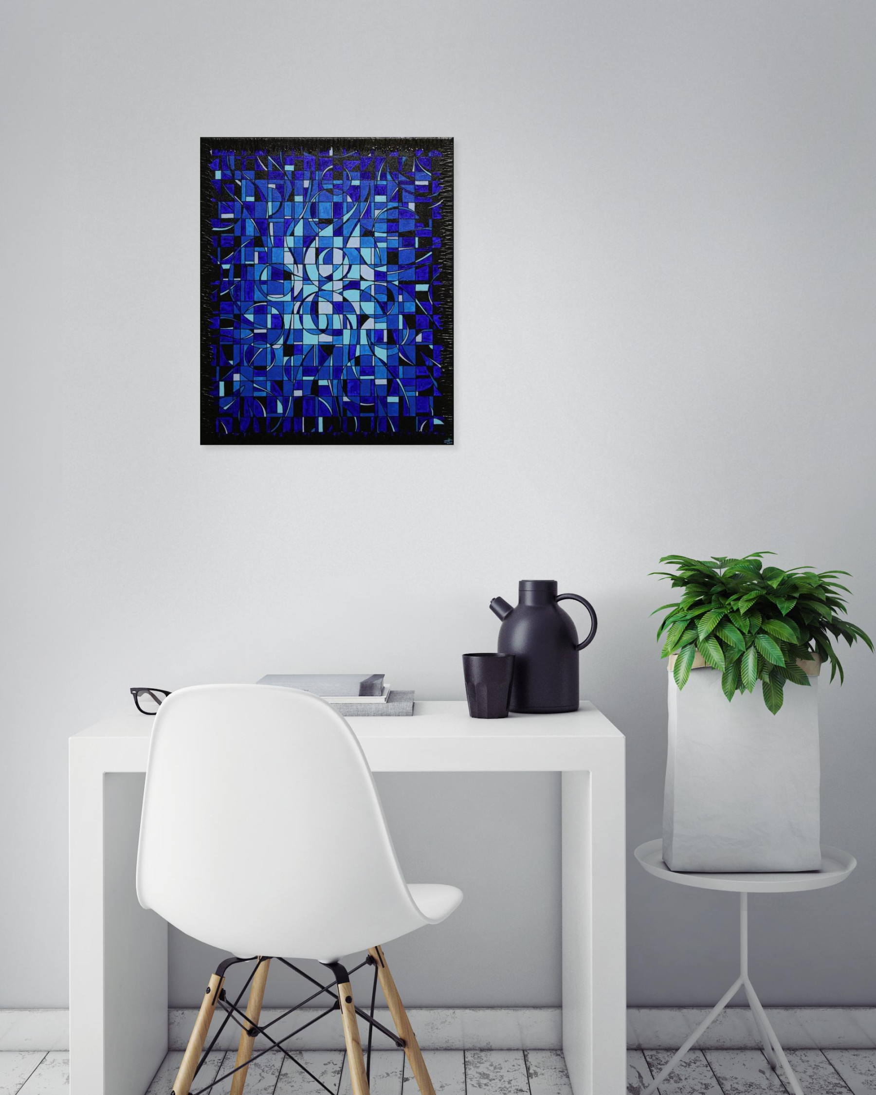 Contemporary art - Acrylic - Fragmentation bleue envoûtante - Jonathan ...