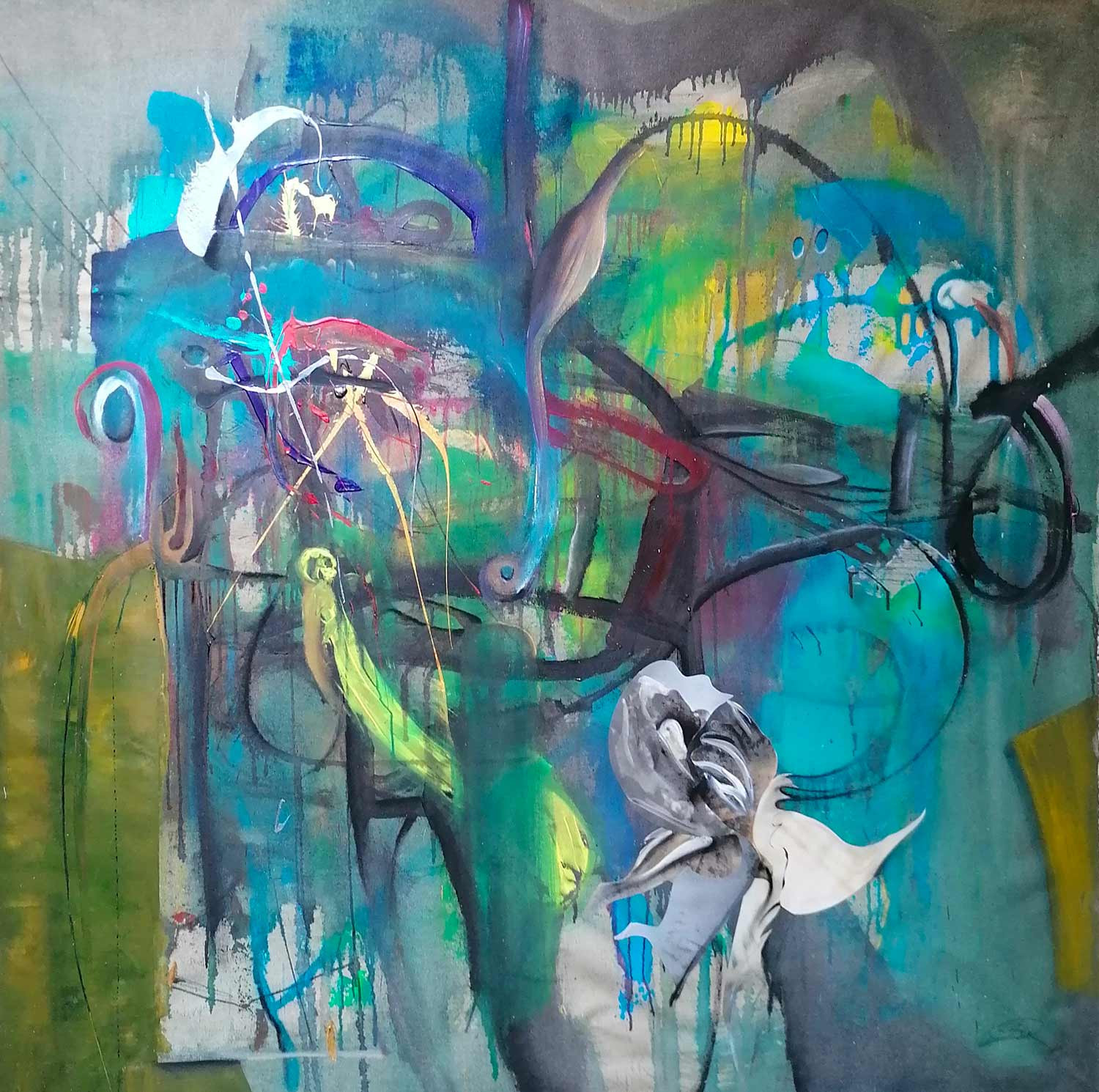Contemporary Art - Acrylic & oil on canvas - Barracas - Stefano Mazzolini