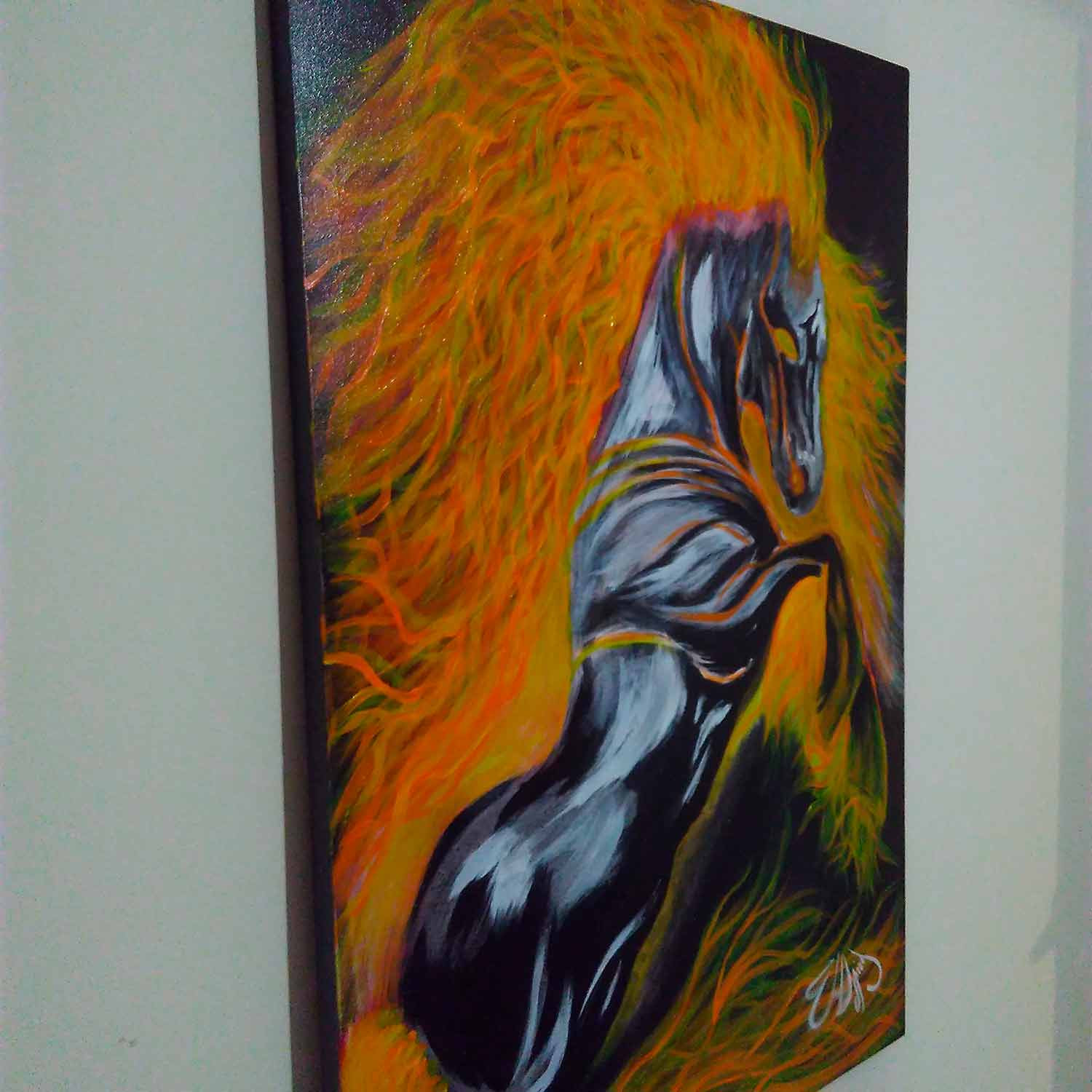 Contemporary Art - Acrylic on canvas - Chevauchée - Woodspies