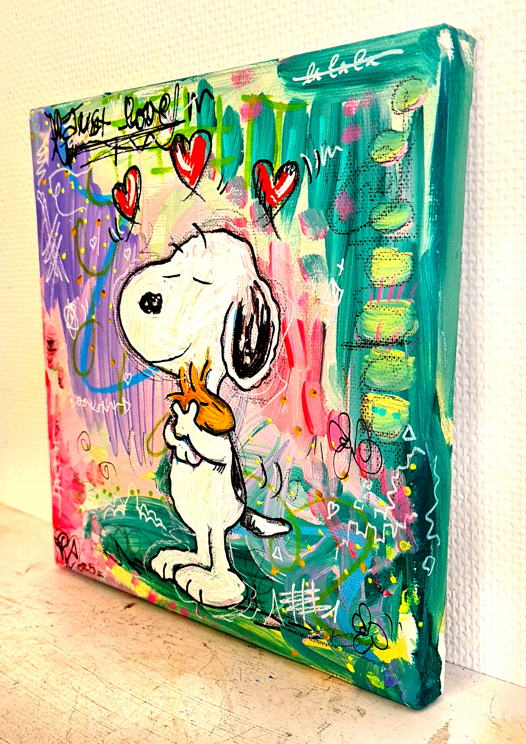 Contemporary art - Acrylic - Snoopy Hug - PVettese