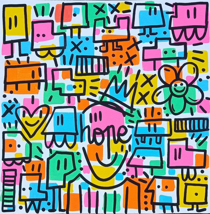Oeuvre d'art contemporain - Technique mixte - En couleur Mr Hope - Mr Hope