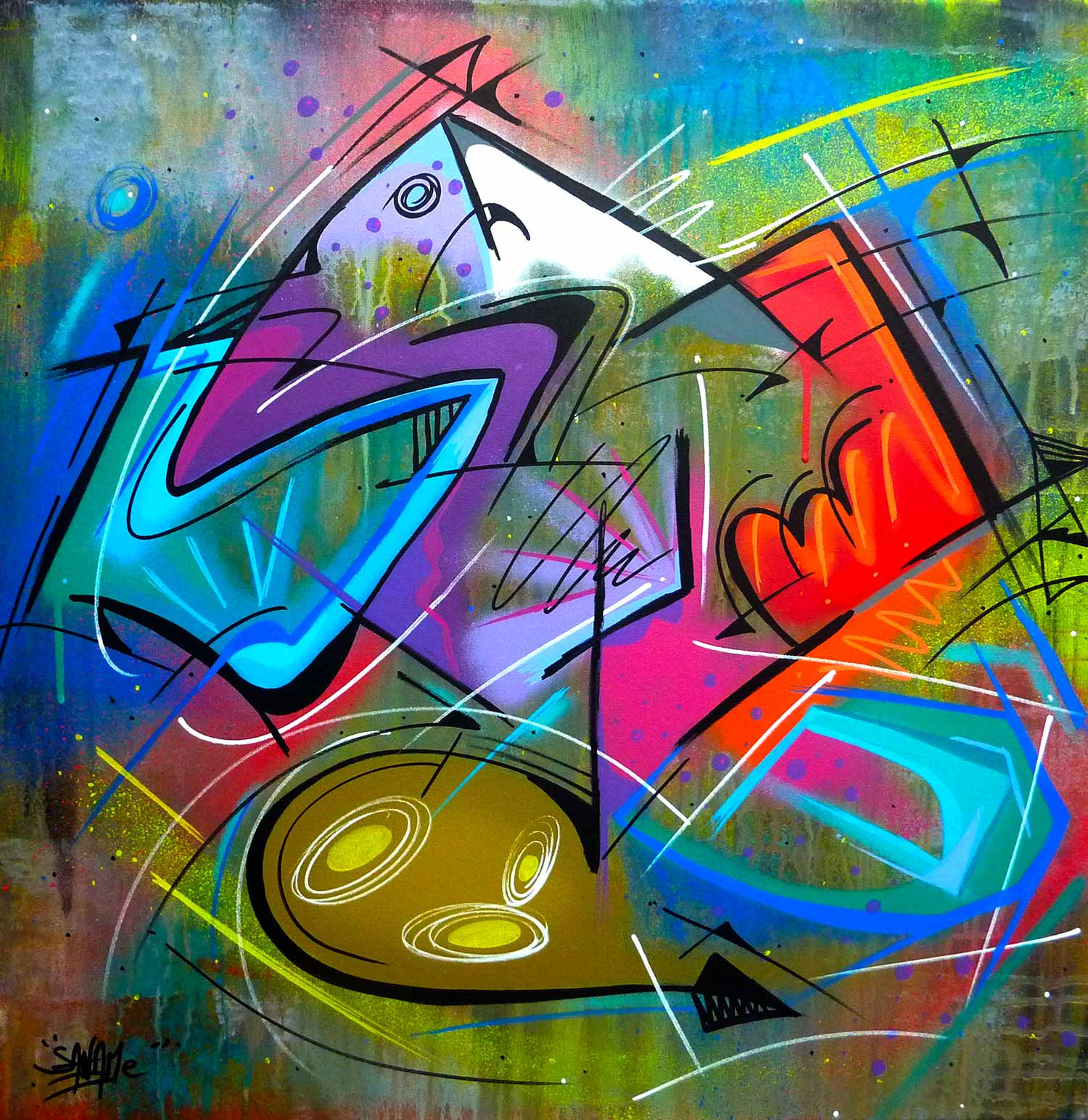 Oeuvre d'art contemporain - Acrylique sur toile - 100 titres 43 - Saname