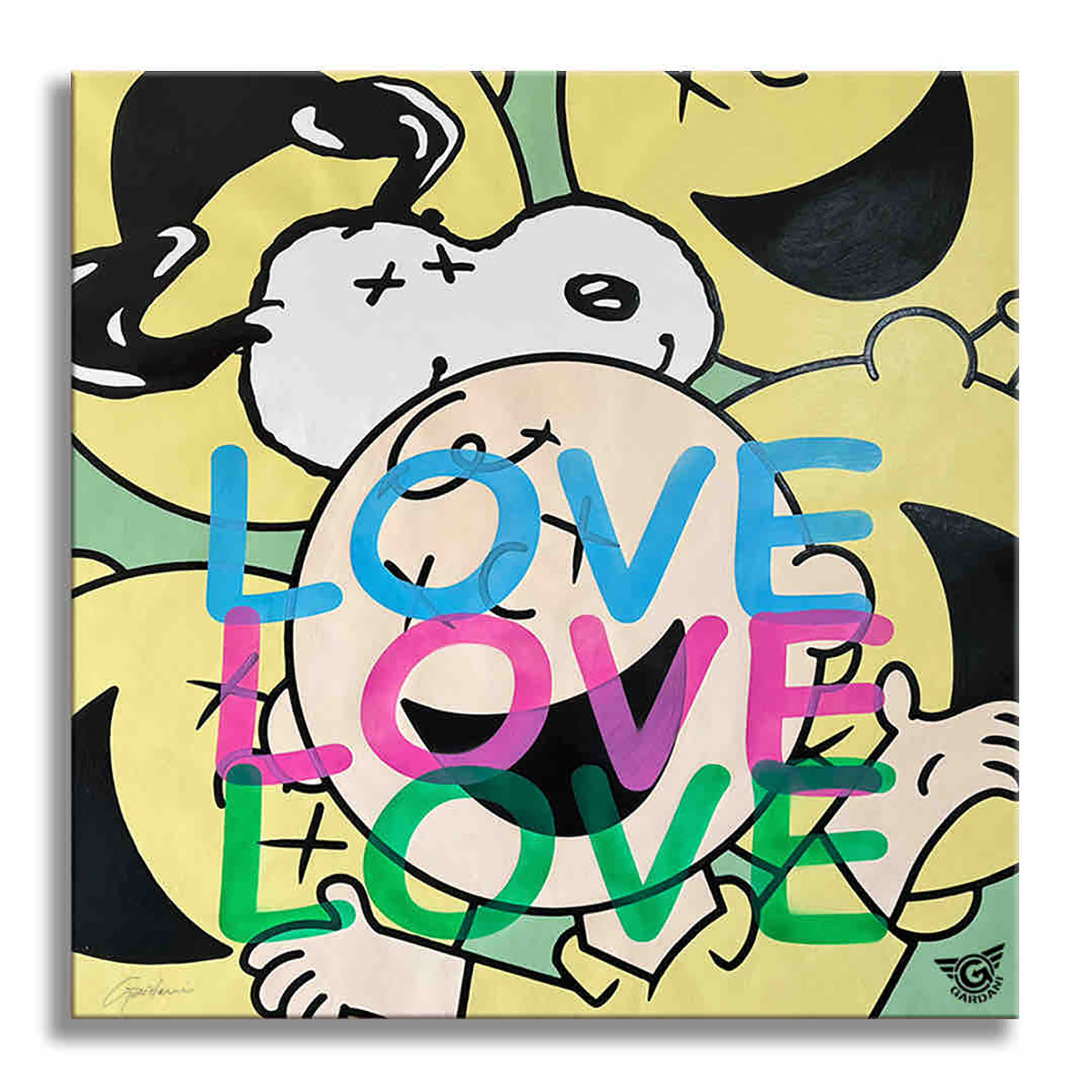Oeuvre d'art contemporain - Technique mixte - Snoopy I Love u Lots ...